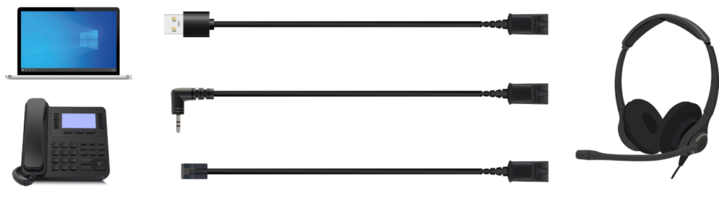 BL-053+P | QD To USB-A Control Cable For JPL Headsets