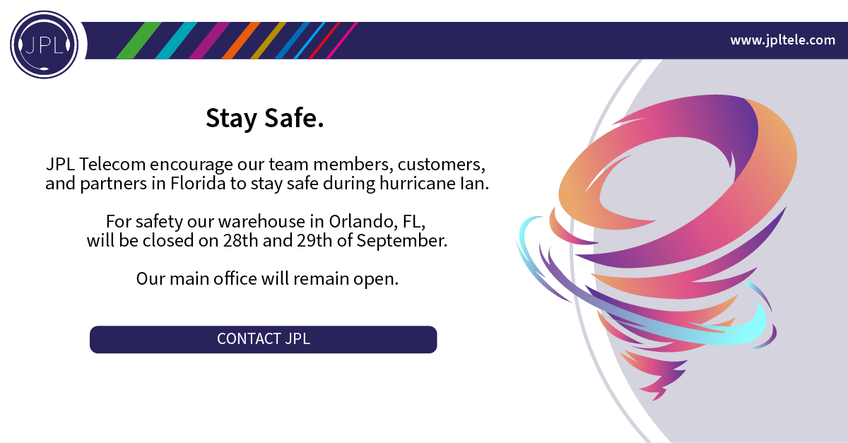 JPL Telecom encourages everyone to stay safe during hurricane Ian ...